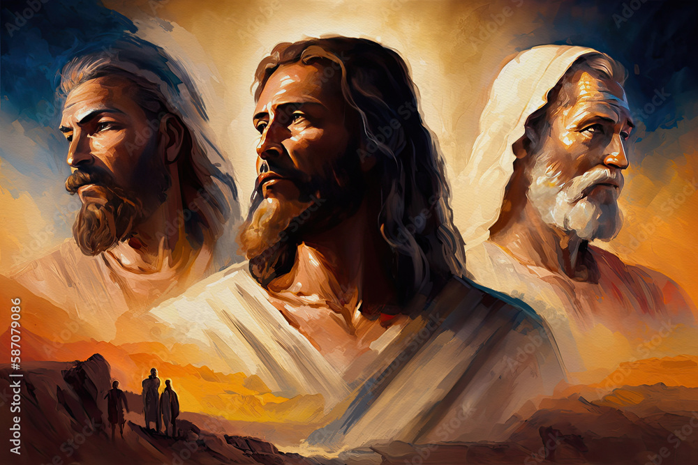 Transfiguration Of Jesus on the mountain, generative ai ilustração do ...
