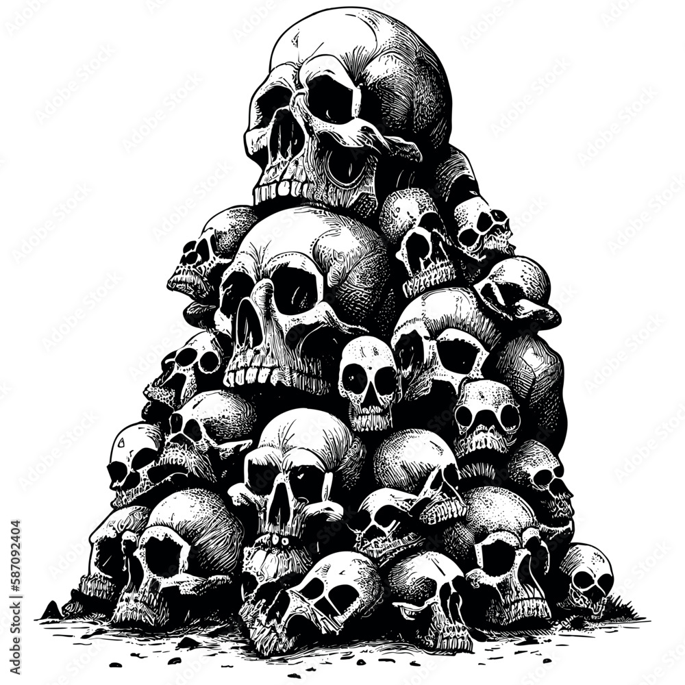 Pile Of Skulls Stencil