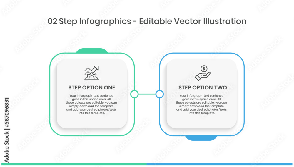 2 Steps Infographics Design Template - Graph, Pie chart, workflow ...
