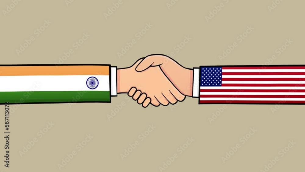 Vidéo Stock Agreement between American and India politics Animation ...