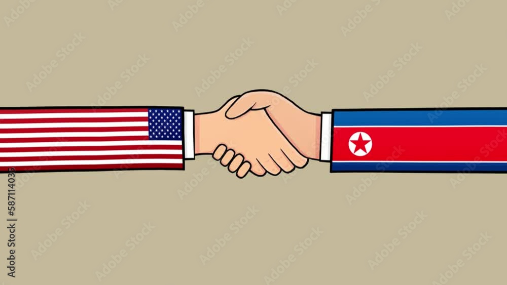 Agreement between American and North Korea politics Animation with ...