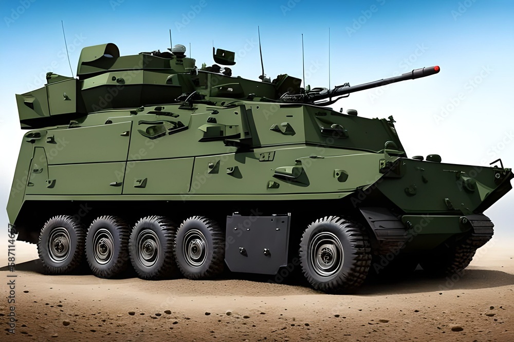 armoured personnel carrier (APC), clip-art, vector, white background ...