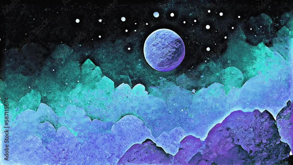 Paper Moon color-changing trippy vj seamless looping animation weird ...