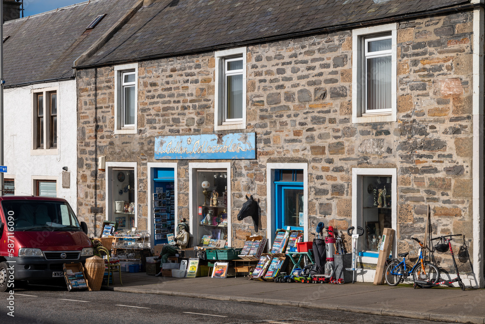 30 March 2023. Cullen,Moray,Scotland. This is the front of the Antique ...