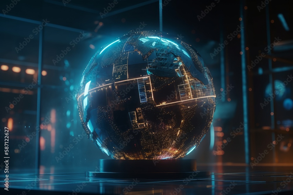 Unleashing a Future-Ready World: Stunning Sci-Fi Holographic Globe with ...