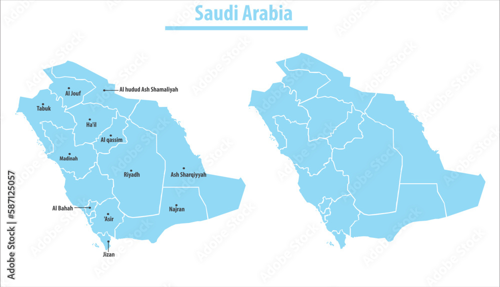 saudi arabia map illustration vector detailed saudi arabia map with ...
