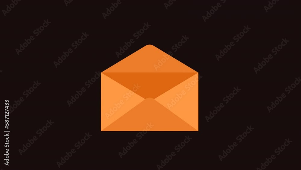 Opening Envelope with paper letter animation Alpha channel. Sending and ...