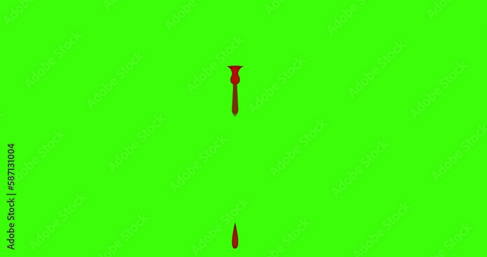 Falling blood drops motion graphics with the green screen background ...