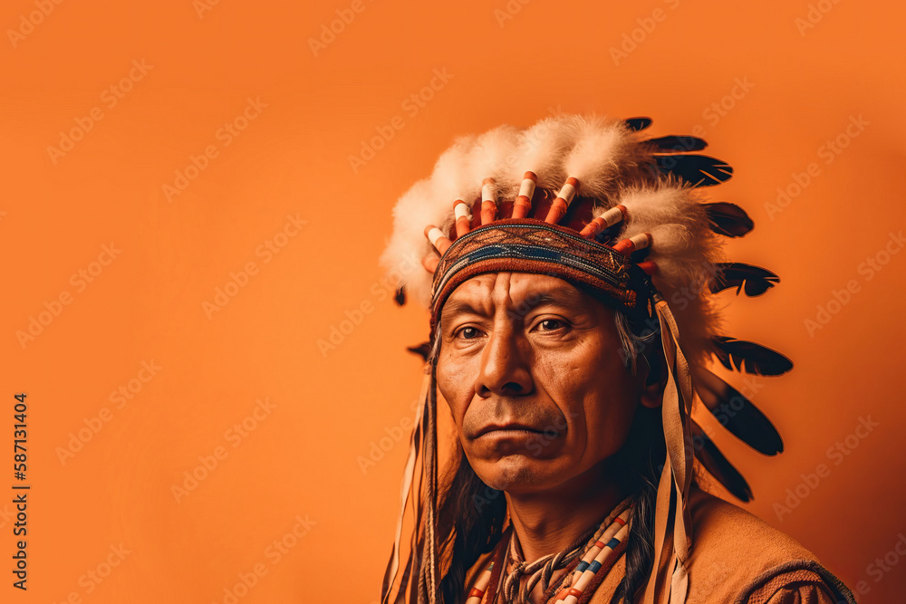 Colors of Tradition. In This Portrait, an Indigenous Person Displays ...