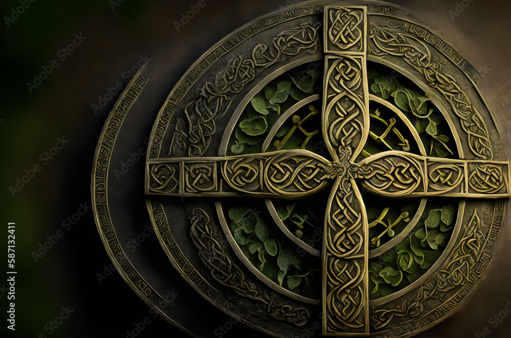celtic cross wallpaper hd wallpaper - Generative AI Stock Illustration ...