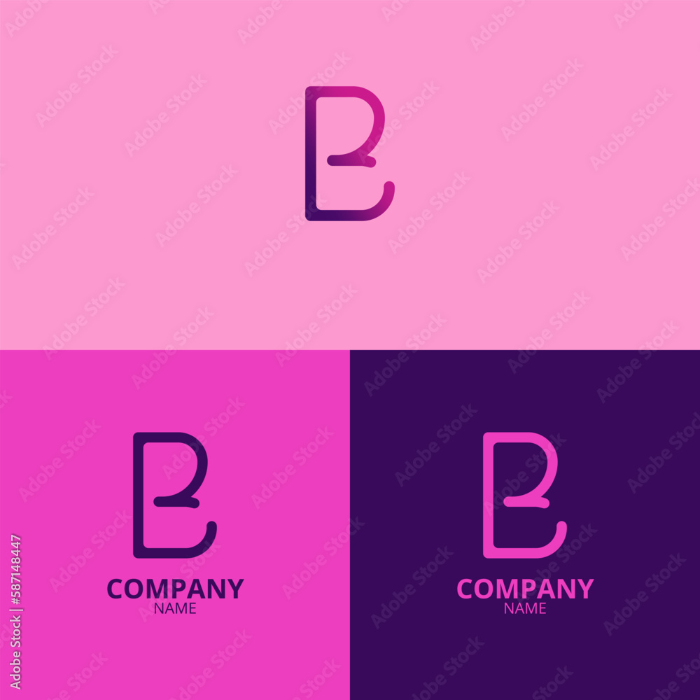 the letter b logo with a clean and modern style also uses a progressive ...