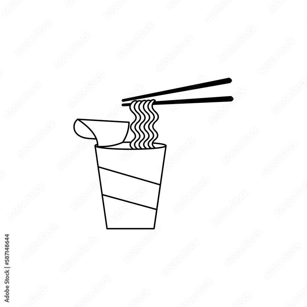 instant cup noodle icon for app web logo banner poster icon - SVG File ...