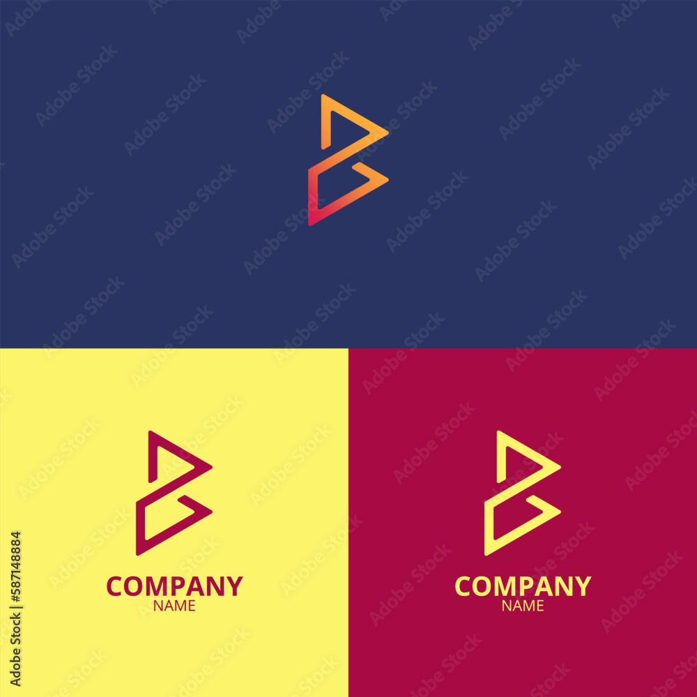 The letter b logo with a clean and modern style also uses a gradient ...