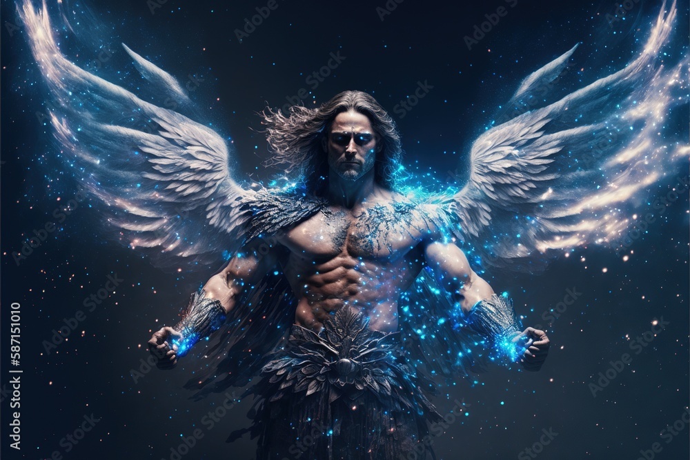 Realistic fantasy character of angelic battlemage with awe-inspiring ...