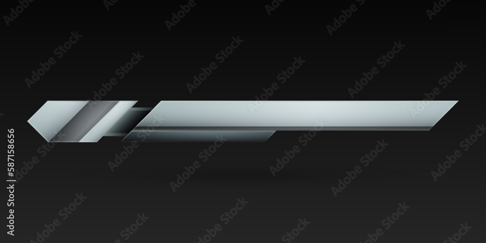 Abstract silver lower third breaking news screen title banner template ...