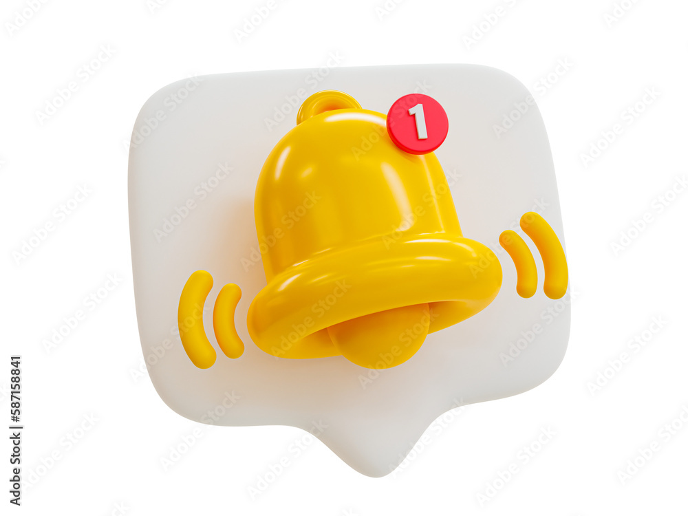 3d minimal turn-on notification concept. New update reminder. New ...