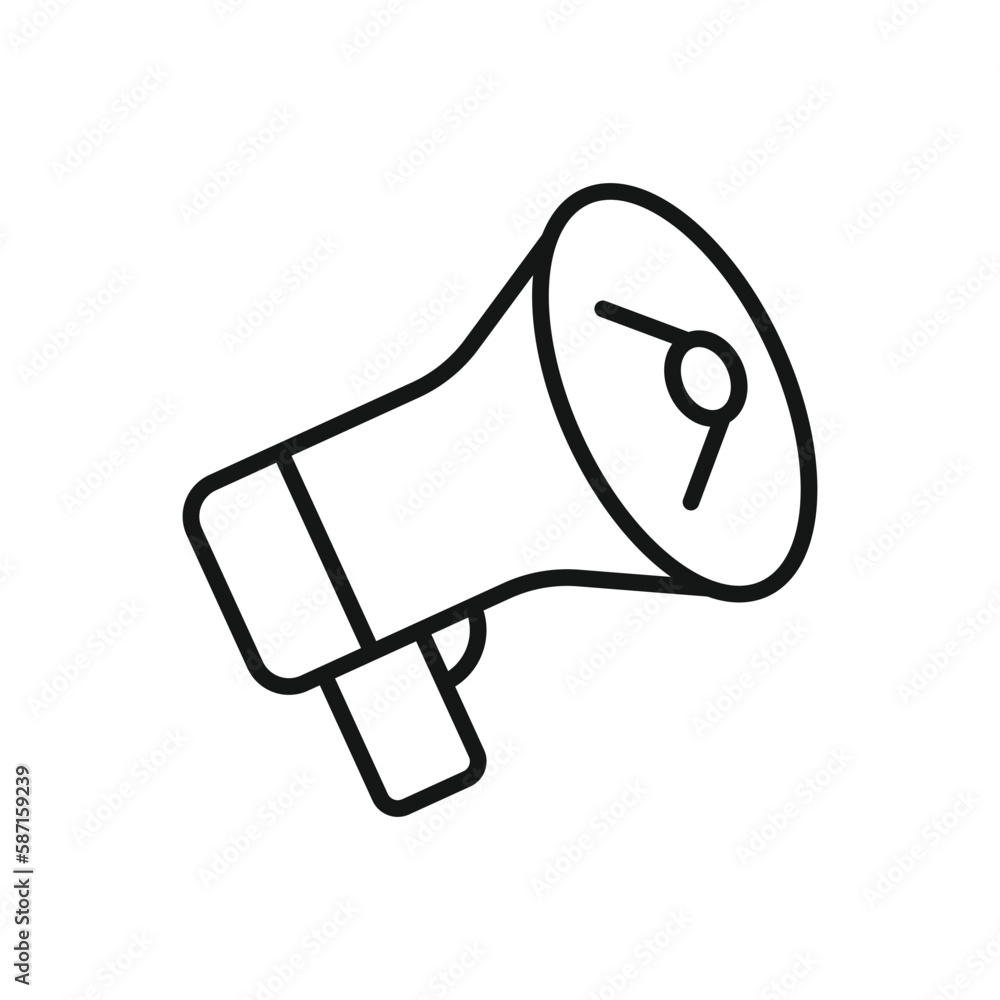 Editable Icon of Megaphone Announcement, Vector illustration isolated ...