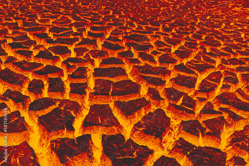 Landscape ground is full of lava, Lava ground background, Global ...