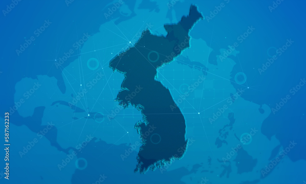 Korea Map Digital Business Background Stock Illustration | Adobe Stock