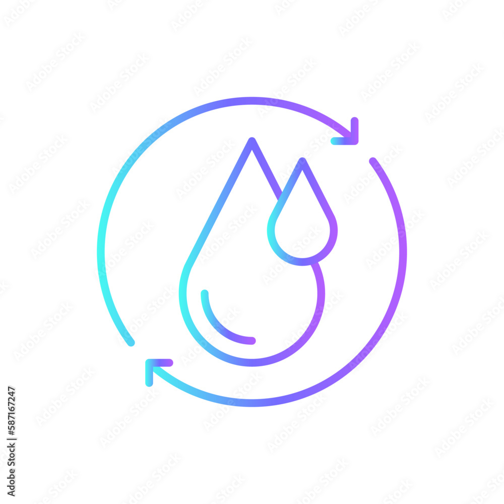 Water circulation Eco friendly icon with blue duotone style ...