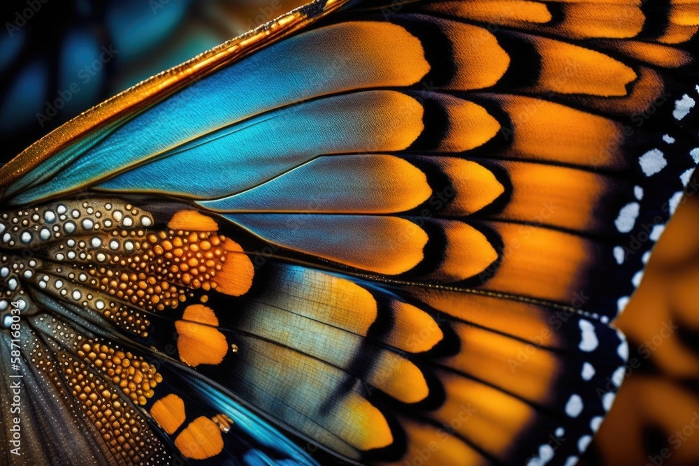 Colorful Butterfly Wings Close Up