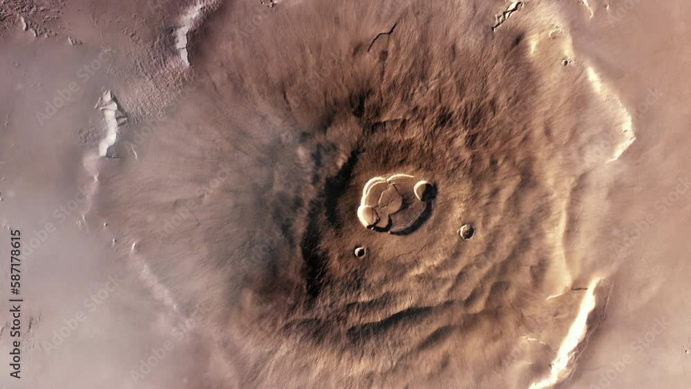 Olympus Mons on Planet Mars, the Largest Volcano in the Solar System with a Height of over 21.9 ...