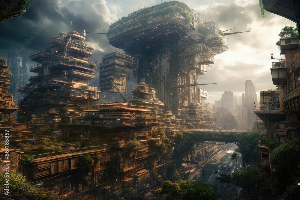 Mechanical Metropolis, An image of a futuristic city dominated by ...