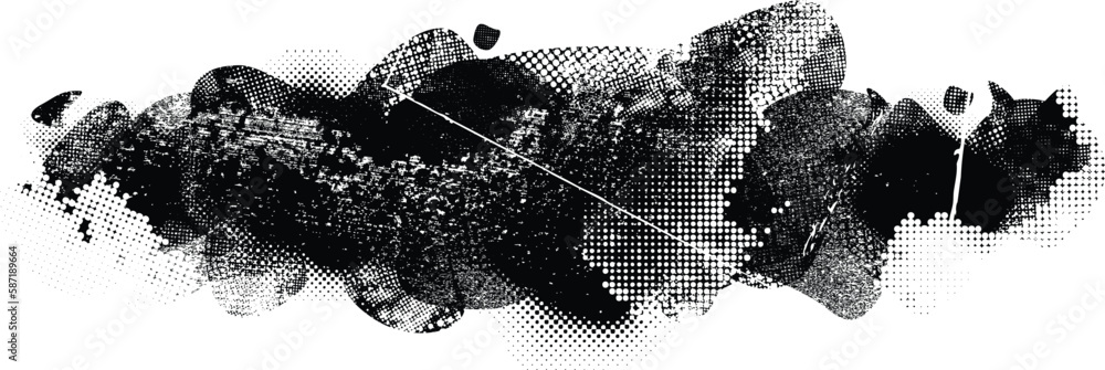 Glitch distorted grungy isolated banner . Design element for brochure ...