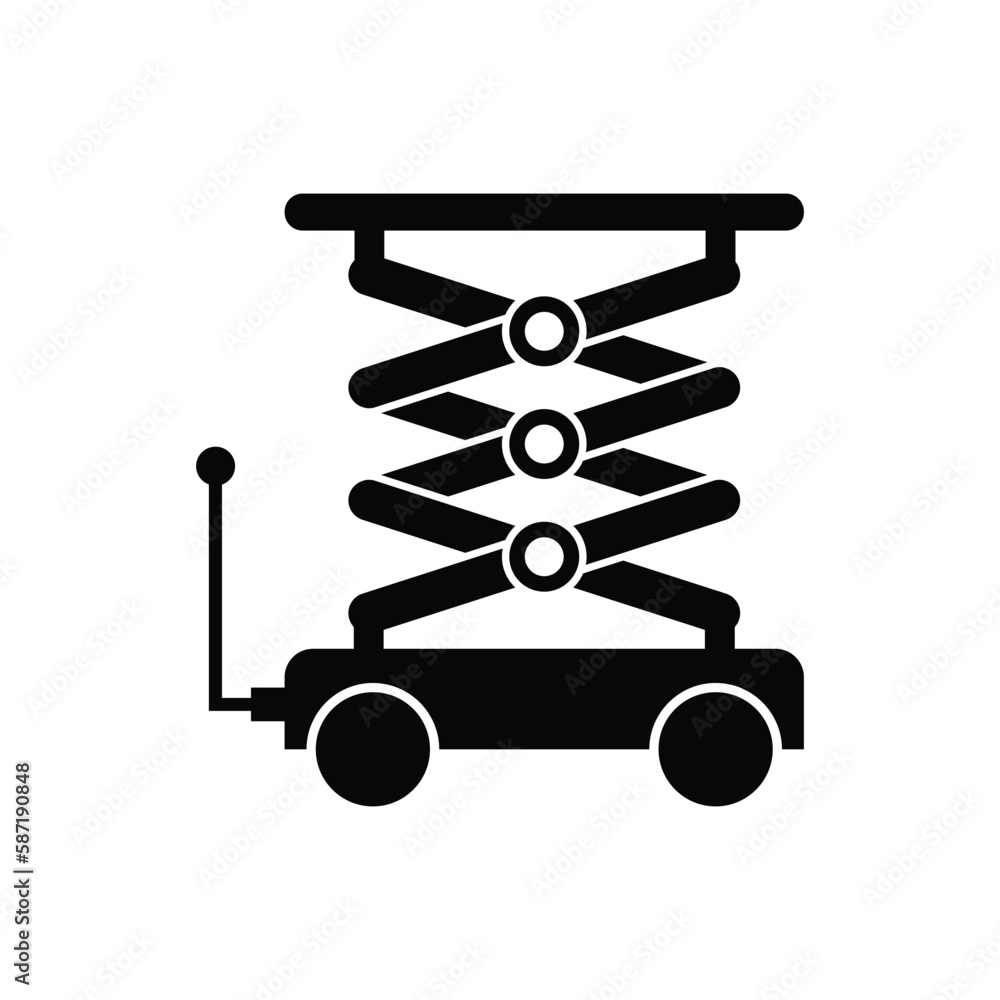 Scissor Lift Vector Icon Design. isolated on White background. vector ...