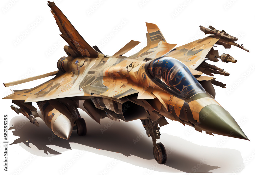 Fighter jet in attack during the war in the sky, with transparent ...