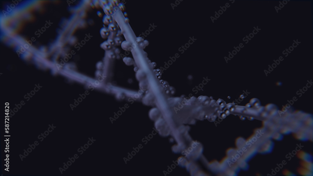 Ilustracja Stock: Futuristic Rotating White DNA Strand with Genetic ...