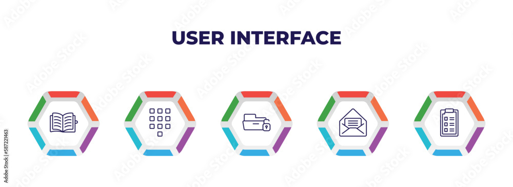 editable outline icons with infographic template. infographic for user interface concept ...