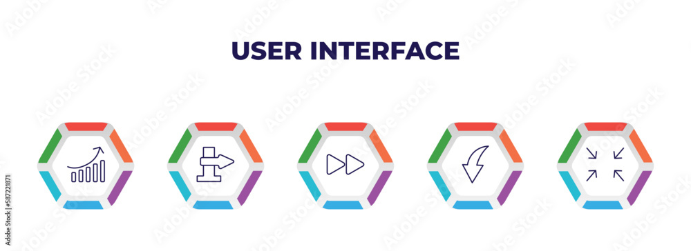 editable outline icons with infographic template. infographic for user interface concept ...