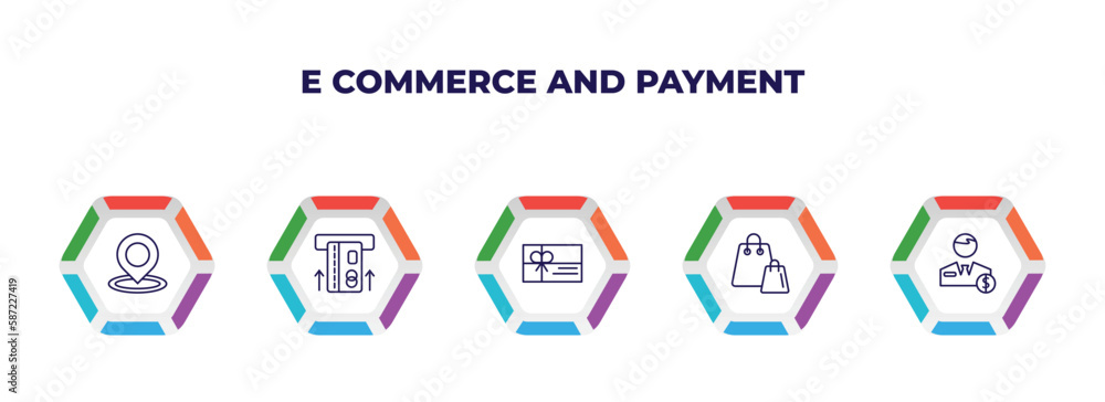 editable outline icons with infographic template. infographic for e ...