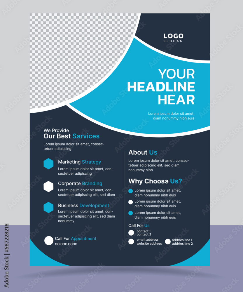 a4 size poster template design, flyer template design, a4 proposal template design Stock Vector ...