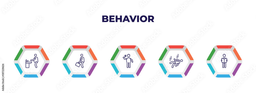 Vetor de editable outline icons with infographic template. infographic ...