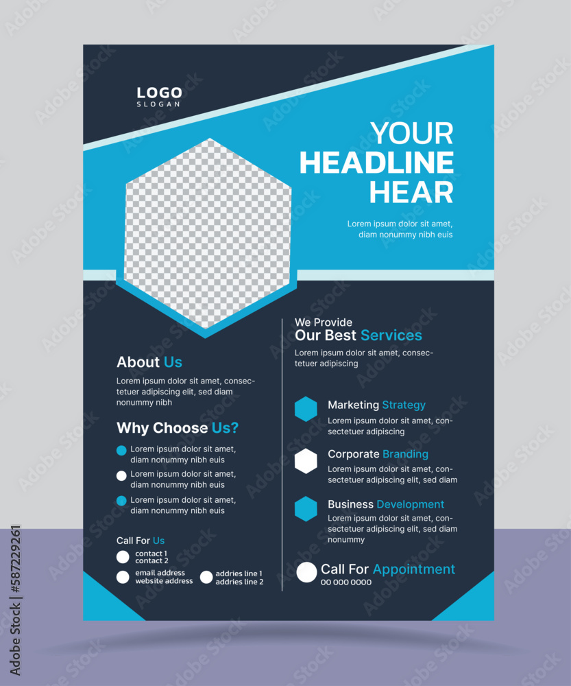 a4 poster template design, a4 size flyer template design, 11.69*8.27 leaflet template design ...