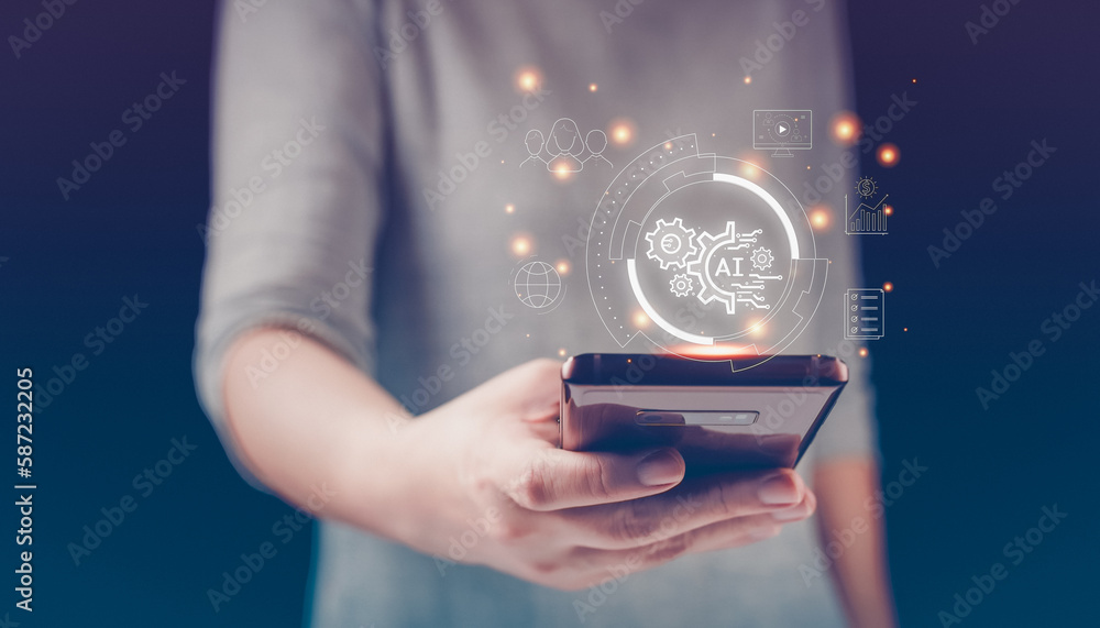 Businessman Using Smart Devices For Digital Technology Connection And Marketing Links To