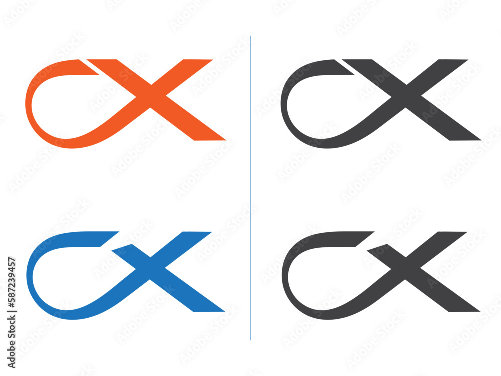 CX letter vector logo design. CX logo. C letter. X logo. Creative ...