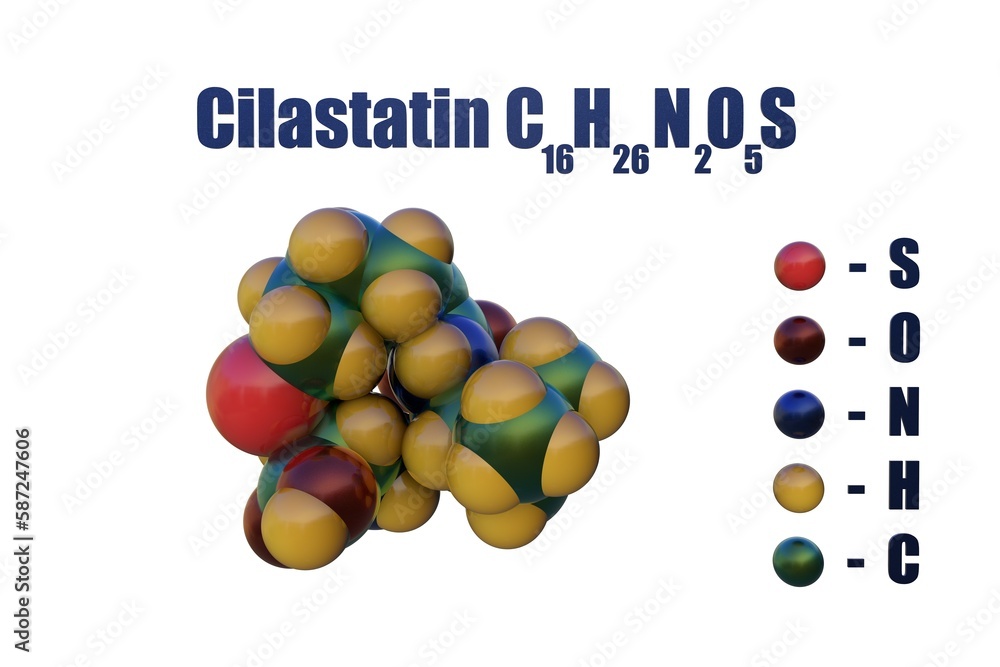 Structural chemical formula and space-filling molecular model of ...
