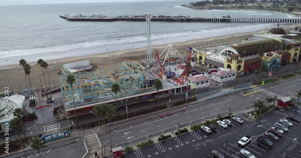 The Giant Dipper is a historic wooden roller coaster located at the ...