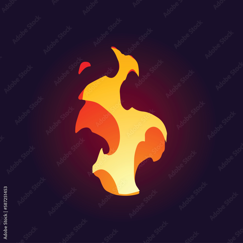Cartoon vactor fire sprite. Hand drawn mobile game Stock Vector | Adobe ...