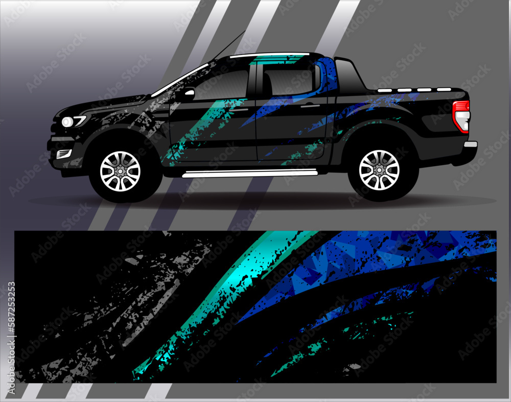 Car wrap design vector. Graphic abstract stripe racing background kit ...