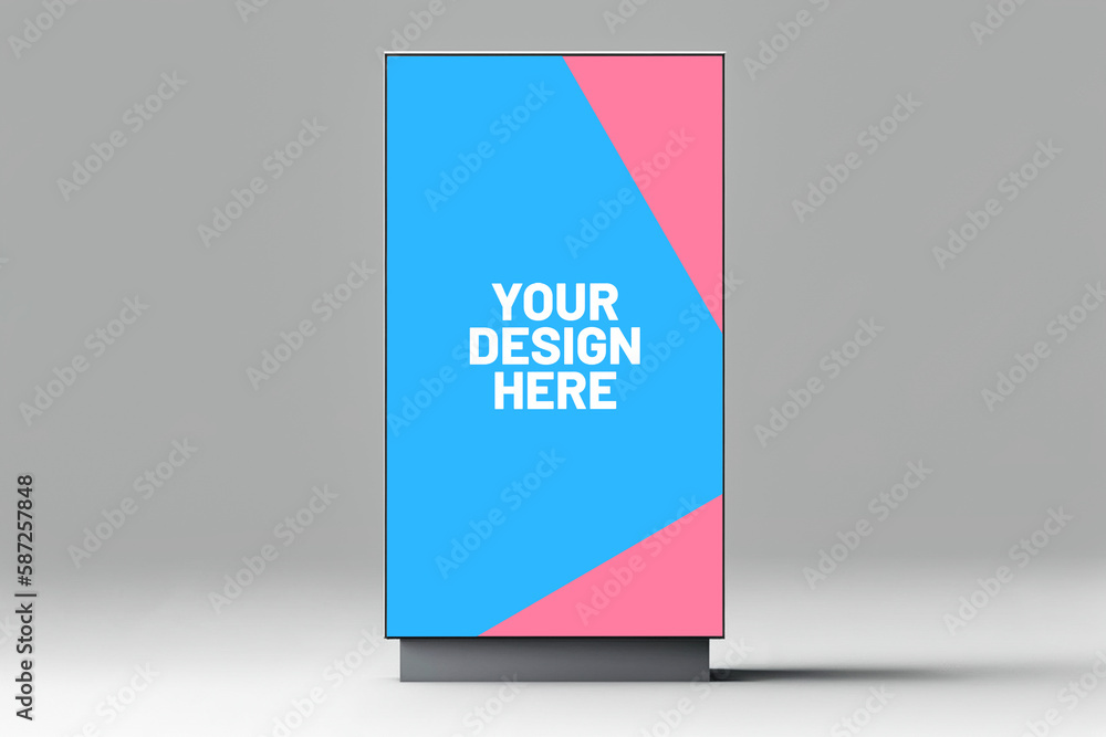Square signboard mockup for logo design, brand presentation for ...