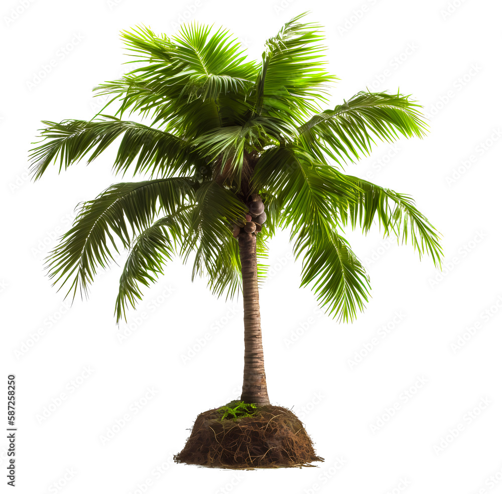 dwarf coconut PNG. ornamental coconut tree isolated on blank background ...