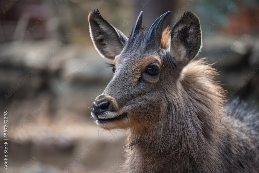 The Chinese goral (Naemorhedus griseus), commonly known as the grey ...