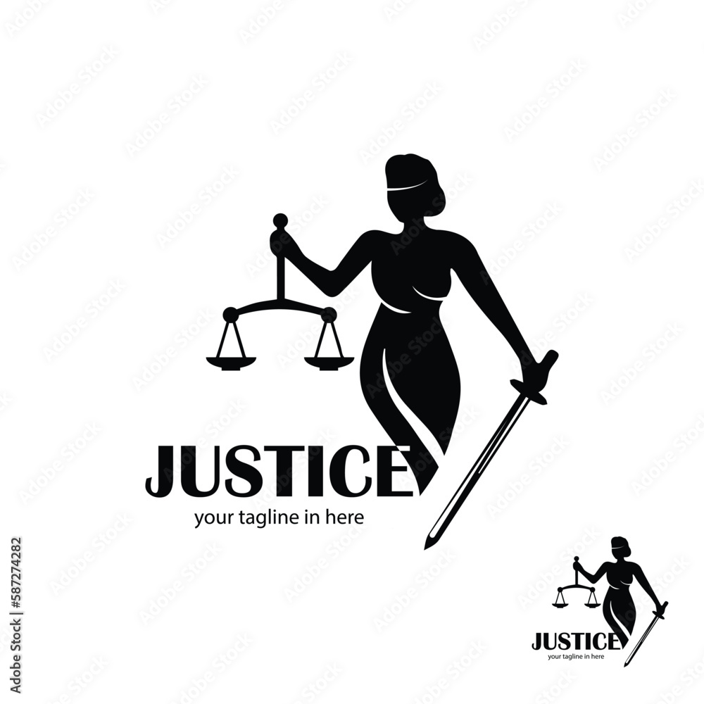 Lady Justice, justitia goddess logo for attorney and law simple clean ...