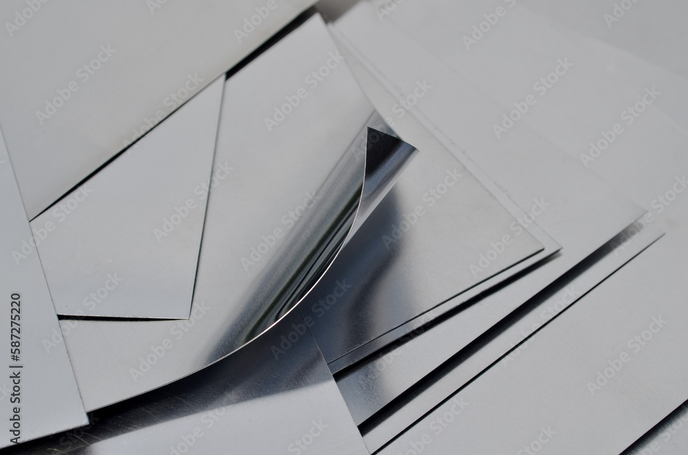 aluminum metal sheets. industrial metal pile, production rectangular ...