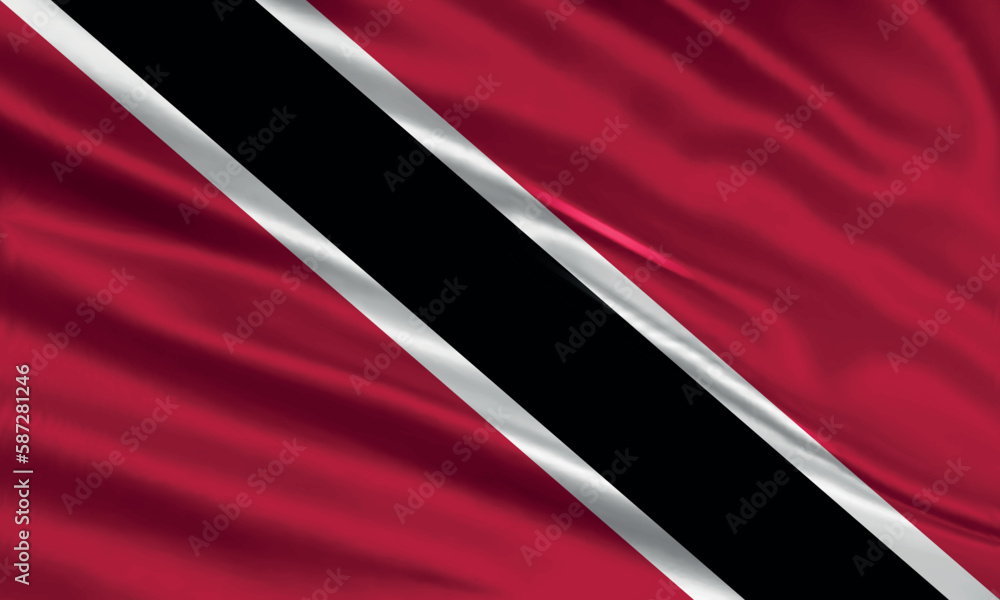 Trinidad and Tobago flag design. Waving Trinidad and Tobago flag made ...