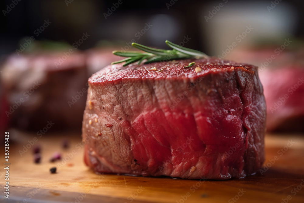 Filet mignon a tender, lean cut of beef from the tenderloin, grilled ...